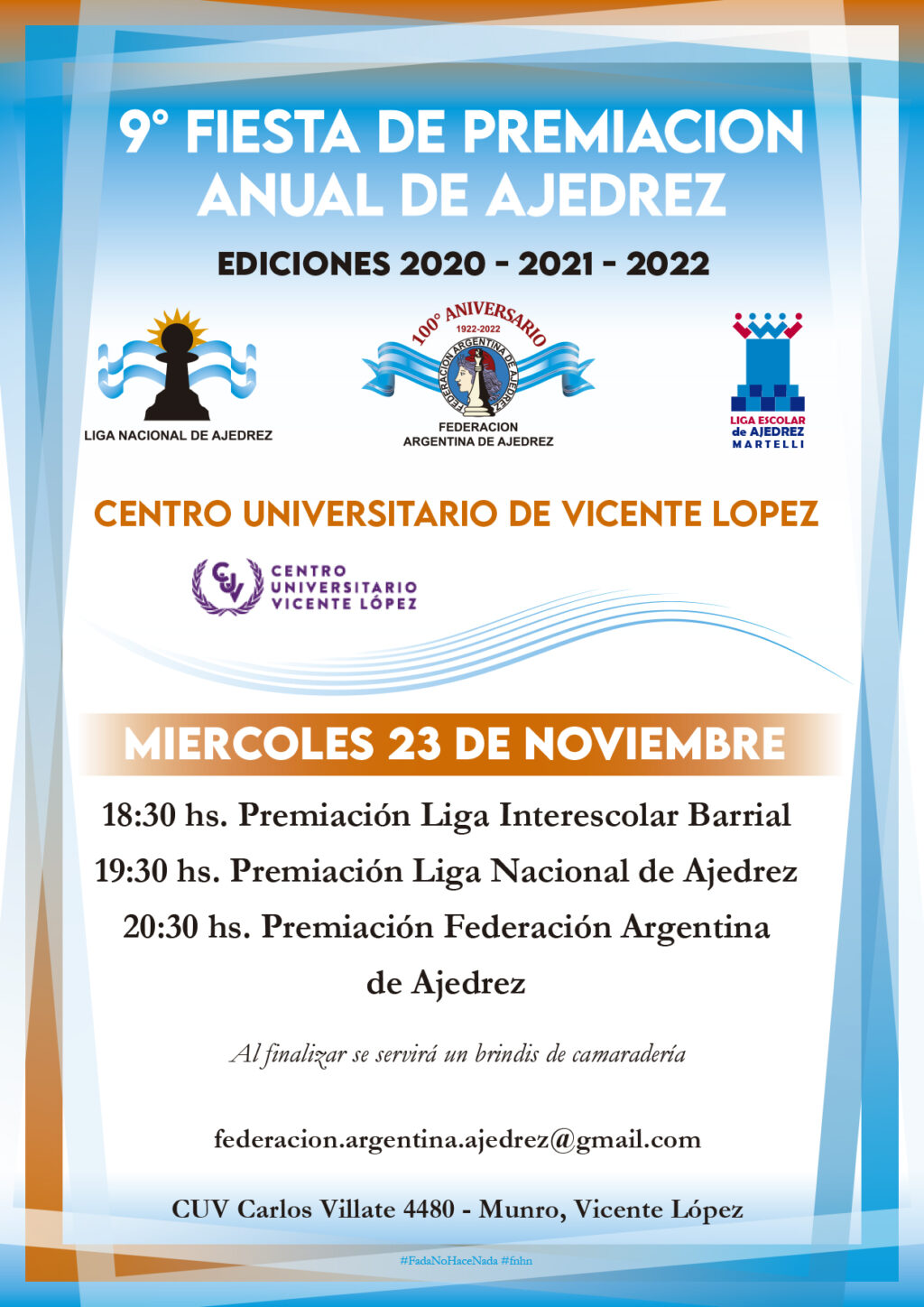 Invitación: 9° Fiesta anual de premiación